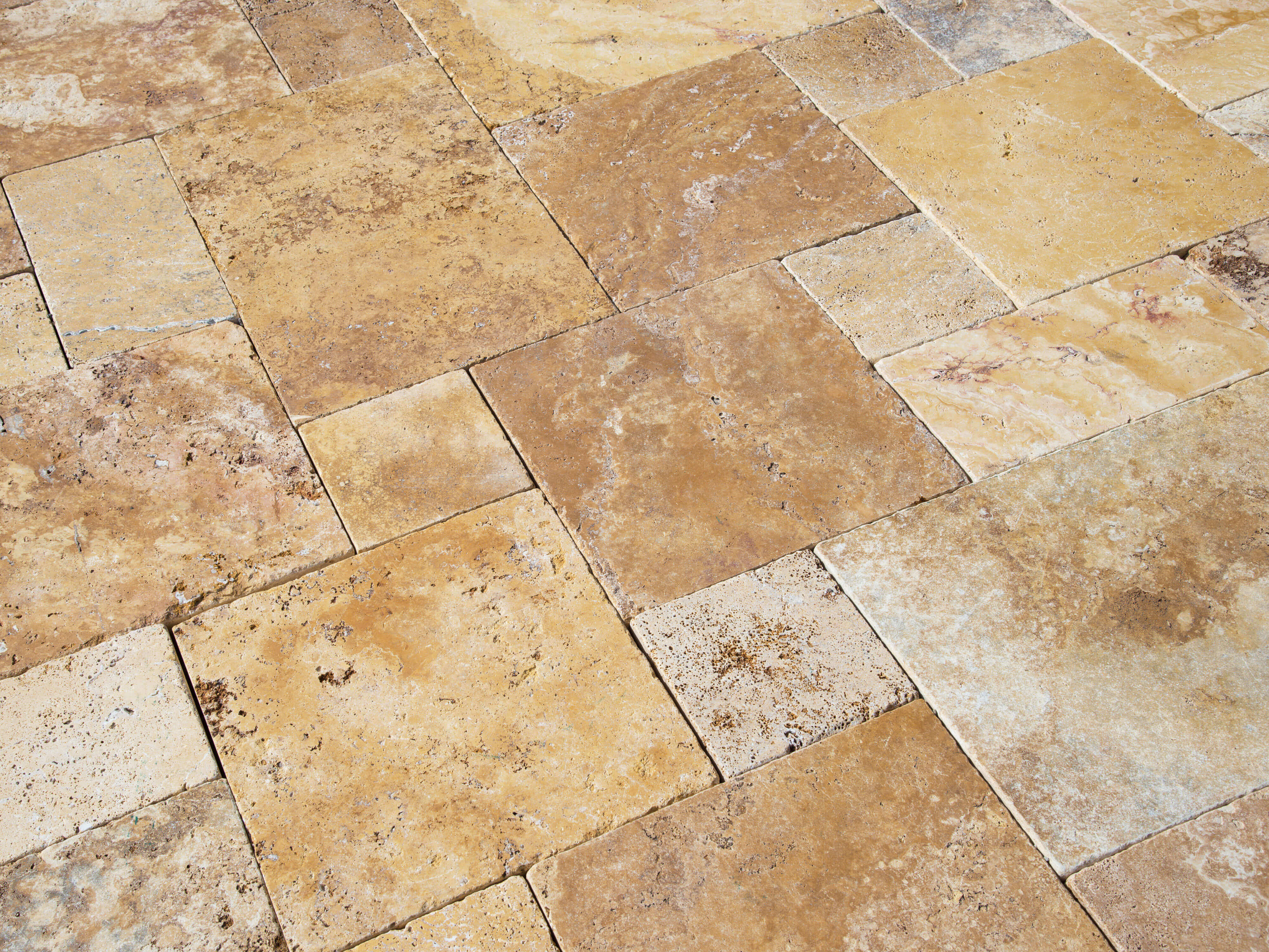Travertin Gold Mediterrane Terrassenplatten Terrassenplatten